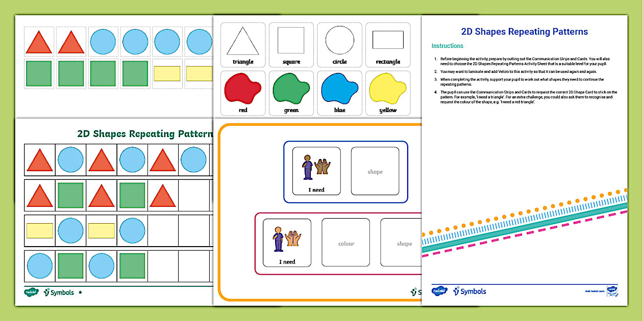 Twinkl Symbols: 2D Shapes Repeating Patterns (teacher made)