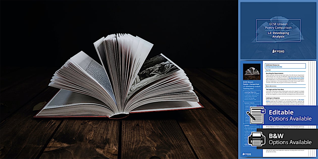 AQA GCSE Unseen Poetry Comparison: Lesson 2 - Twinkl