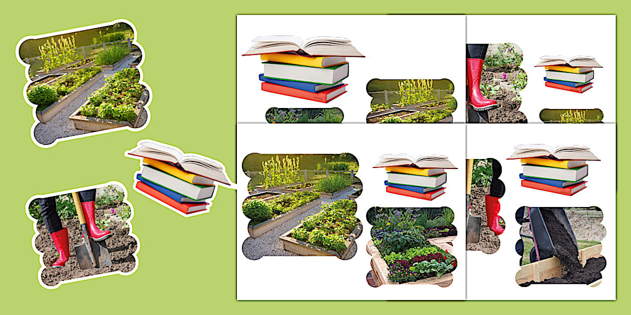 Reading Garden Photo Cutouts (teacher made) - Twinkl