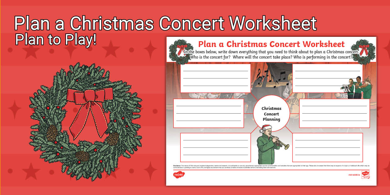 Plan a Christmas Concert Worksheet