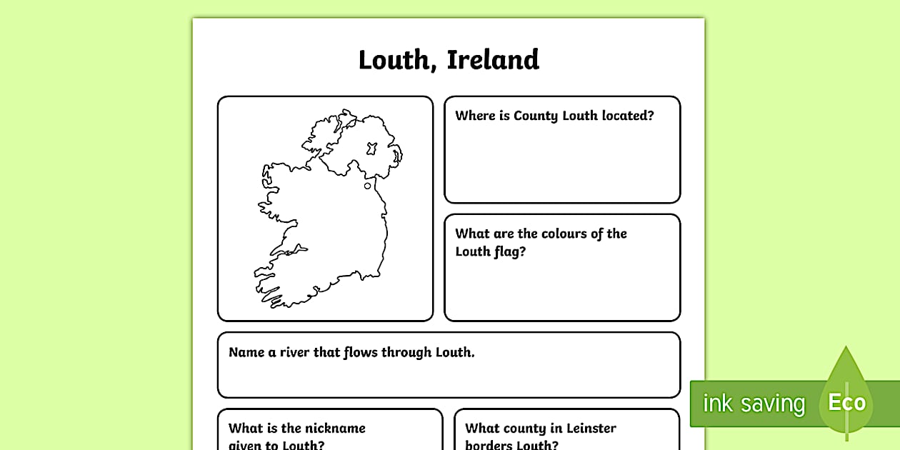 Louth, Ireland Worksheet - Twinkl