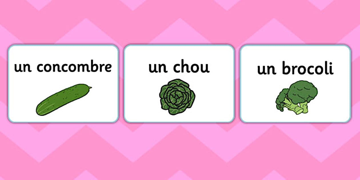 Editable French Vegetables A5 Flashcards (professor feito)