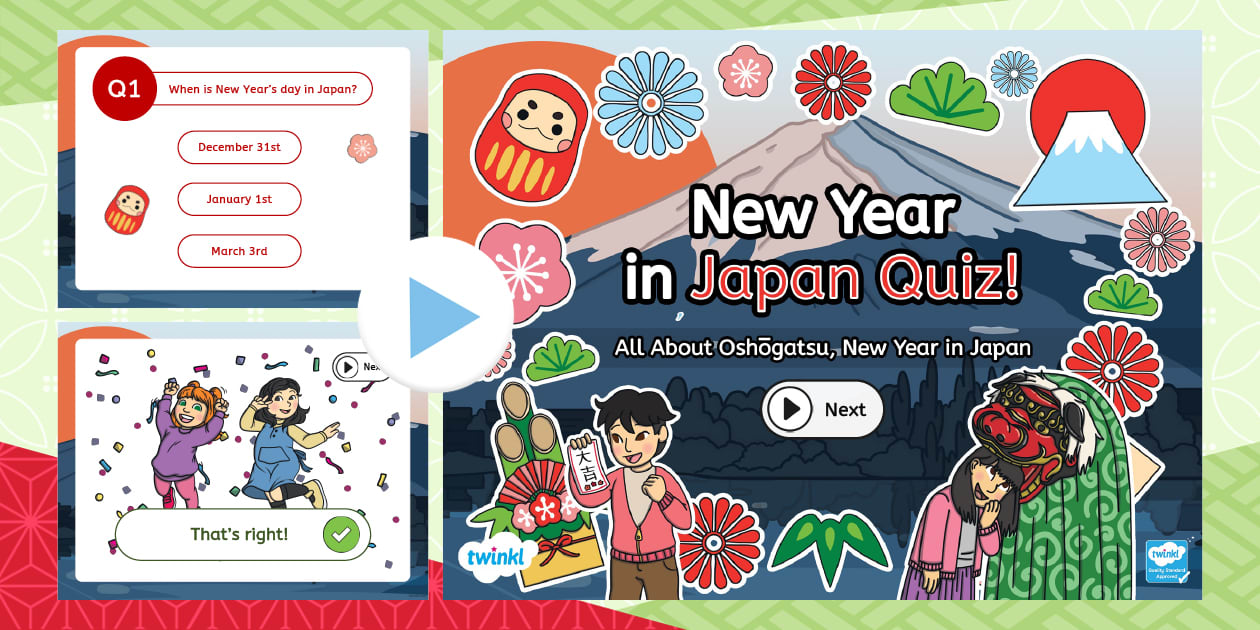 お正月クイズ 英語パワーポイント All About New Year in Japan Quiz- PowerPoint