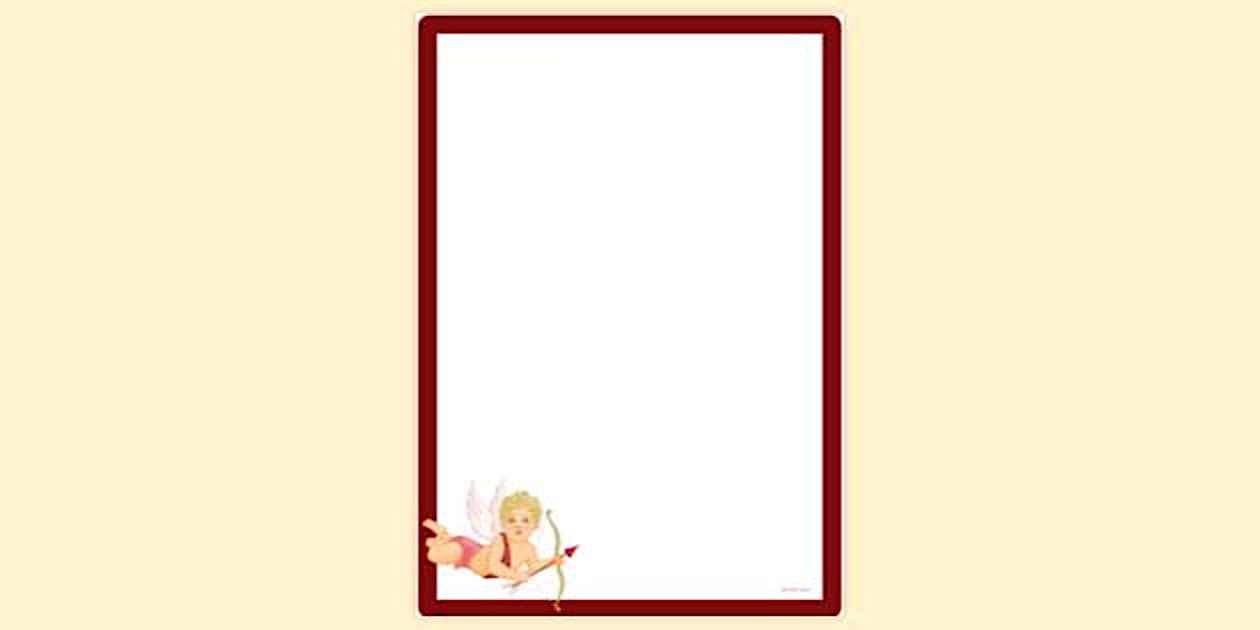 Simple Blank Cupid Page Border | Page Borders | Twinkl