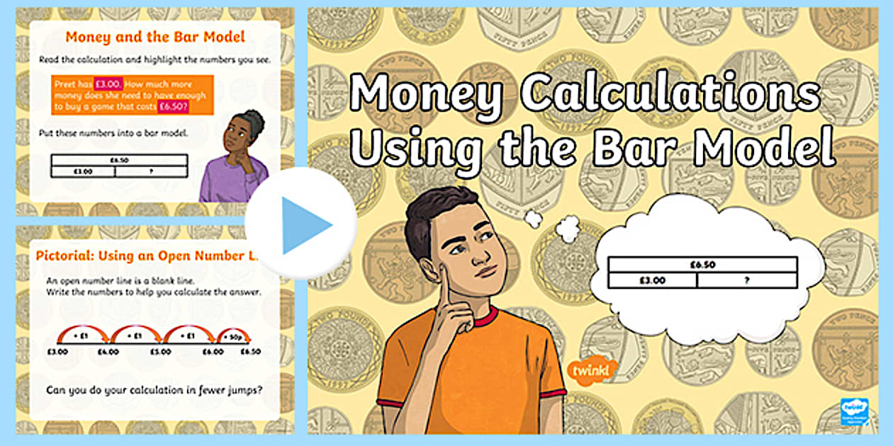 Money Calculations Using the Bar Model PowerPoint - Twinkl