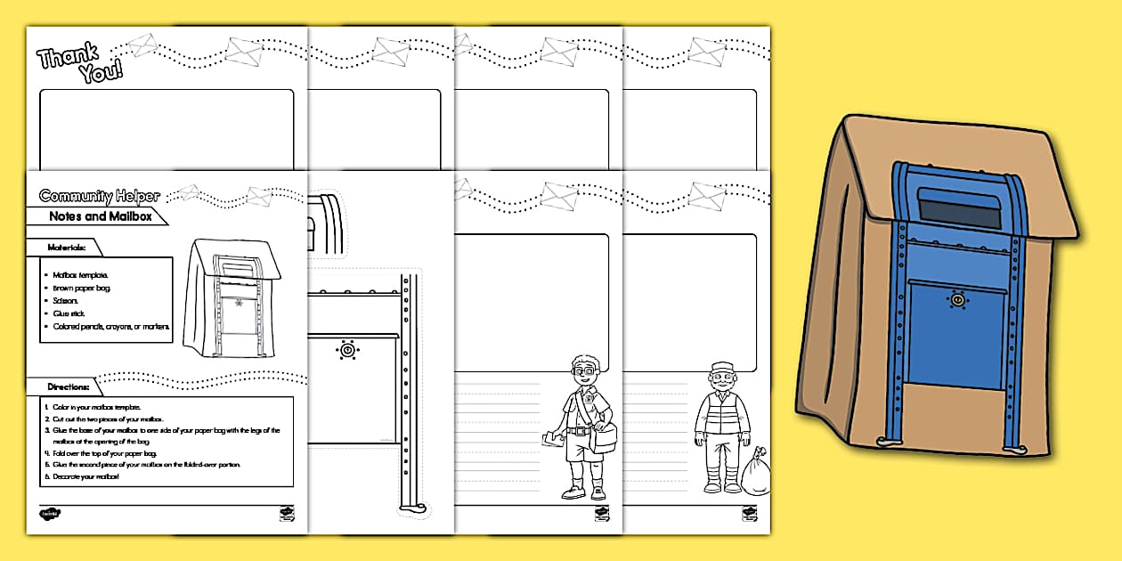 Community Helper Notes and Mailbox (teacher made) - Twinkl