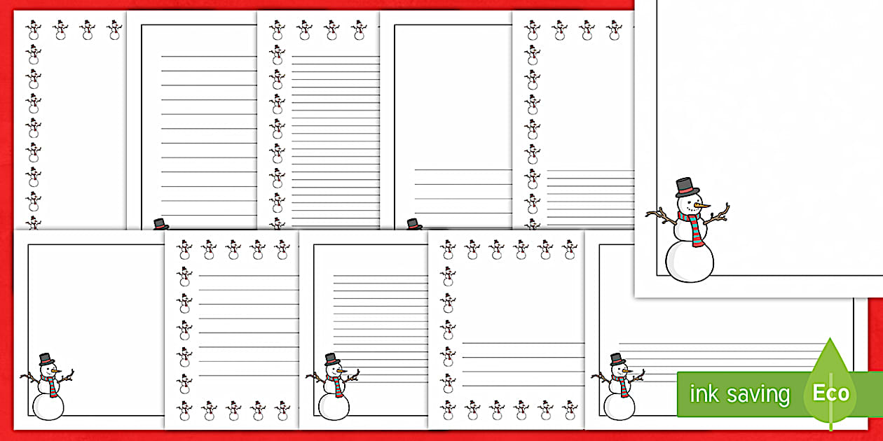 Editable Frosty the Snowman Page Border Pack - Twinkl