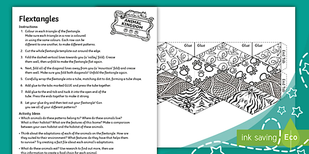 Flextangle Animal Paper Craft (teacher made) - Twinkl