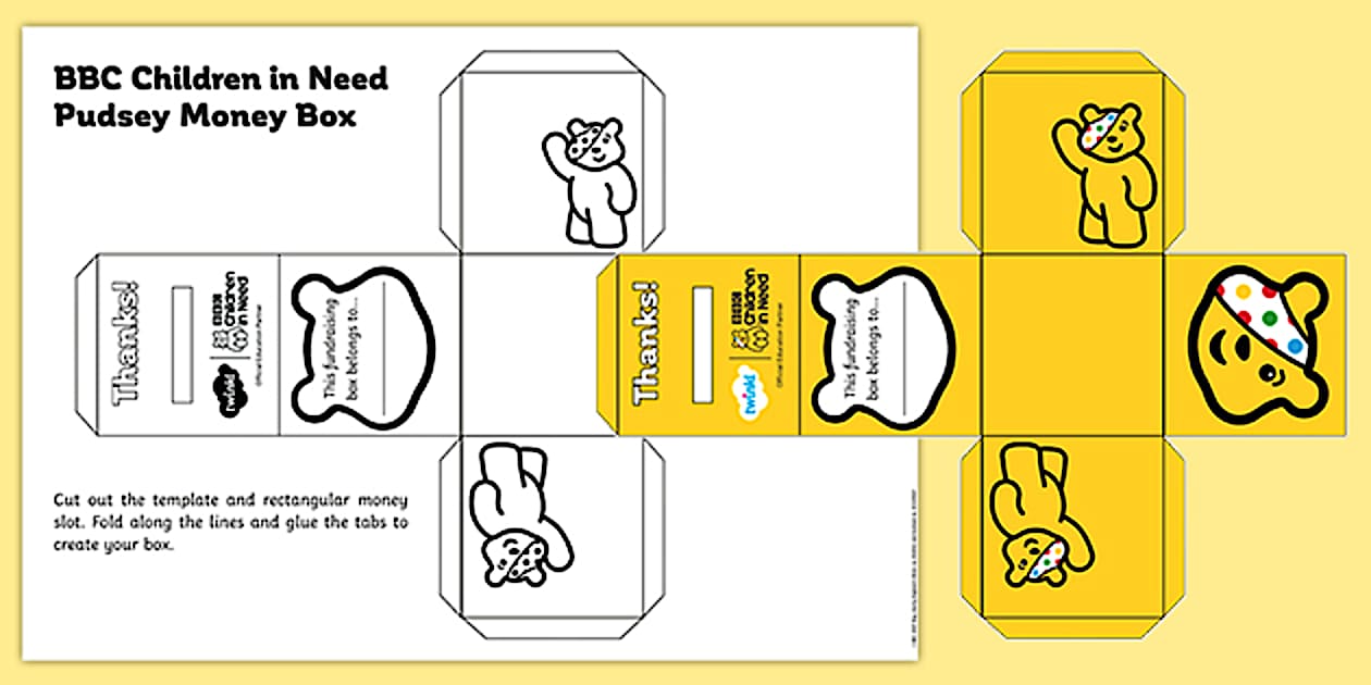 FREE! - BBC Children in Need: Pudsey Colouring In Money Box - cbbc