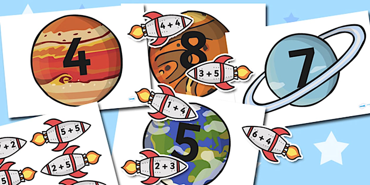 Space Themed Addition to 10 Activity (teacher made) - Twinkl