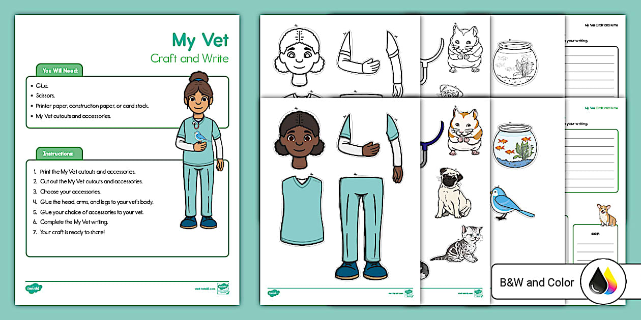 My Vet Craft and Write -et Word Family Activity - Twinkl