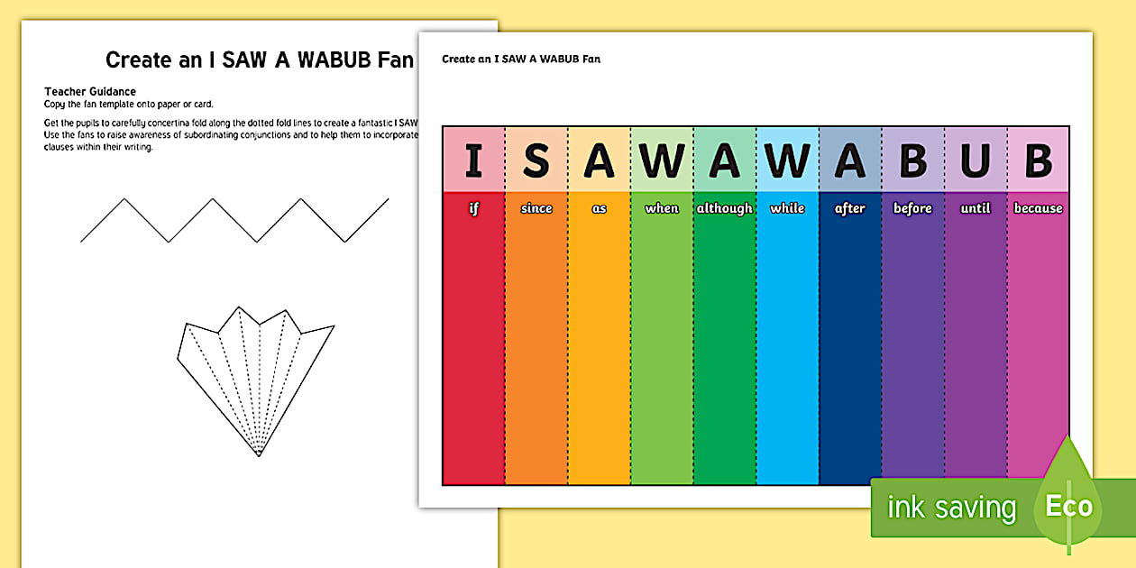 Create an I SAW A WABUB Fan Activity - Twinkl
