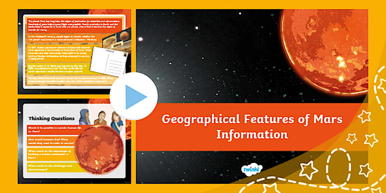 Geographical Features of Mars Information PowerPoint (Ages 7 - 11)