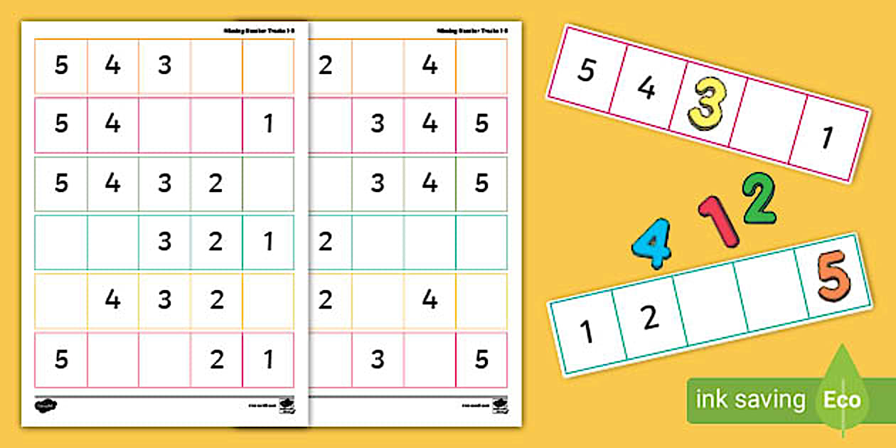 👉 EYFS Missing Number Tracks 1-5 (teacher made) - Twinkl