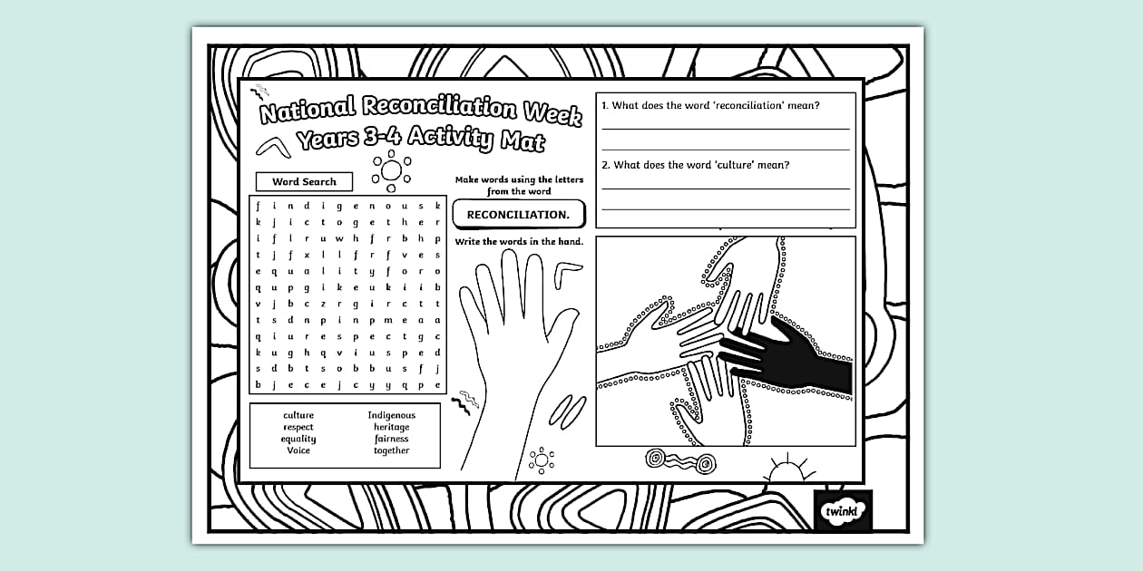 National Reconciliation Week Year 3-4 Activity Mat - Events