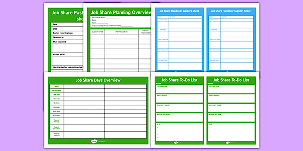 Job Share Teacher Resource Pack - Twinkl