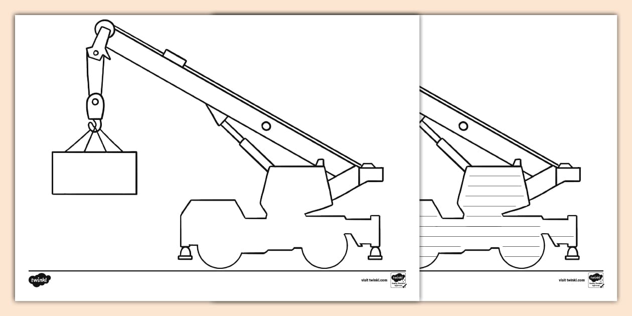 Construction Crane Writing Frame (Teacher-Made) - Twinkl