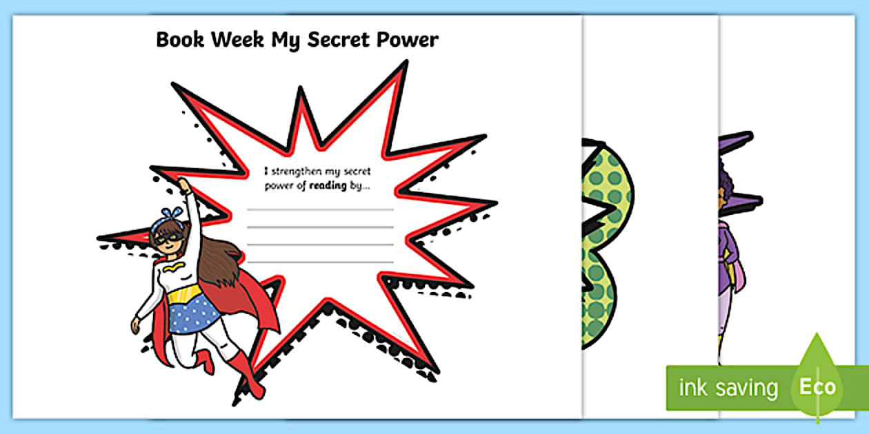 Black and White Book Week My Secret Power Cut-Outs - Twinkl