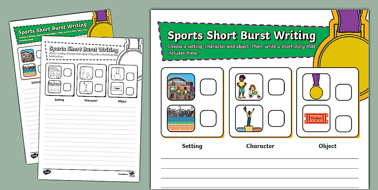 Sports Short Burst Writing Template Twinkl