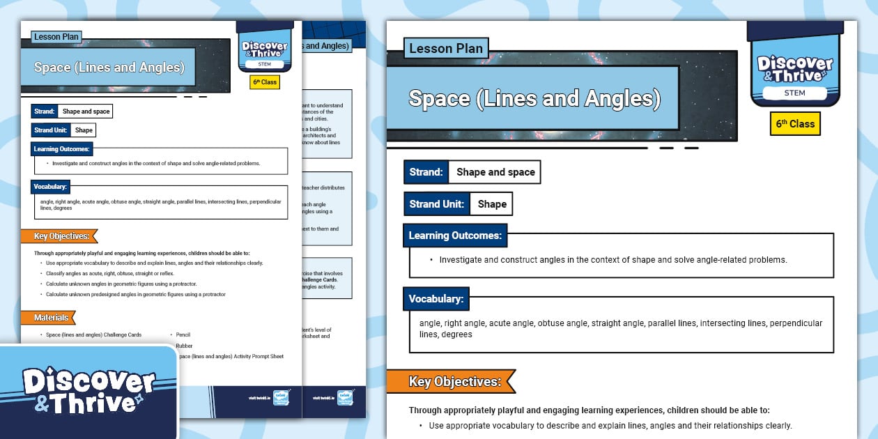 Space (Lines and Angles) Lesson Plan (teacher made) - Twinkl