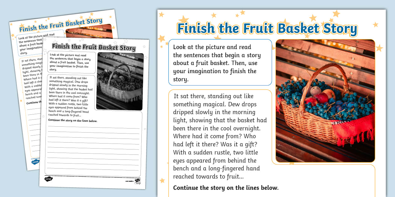 Finish the Fruit Basket Story Writing Template