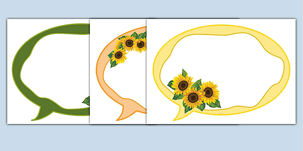 Sunflower-Themed Editable Speech Bubble Display - Twinkl