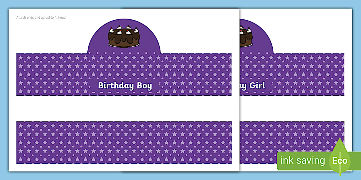 👉 Birthday Boy and Birthday Girl Headbands (teacher made)