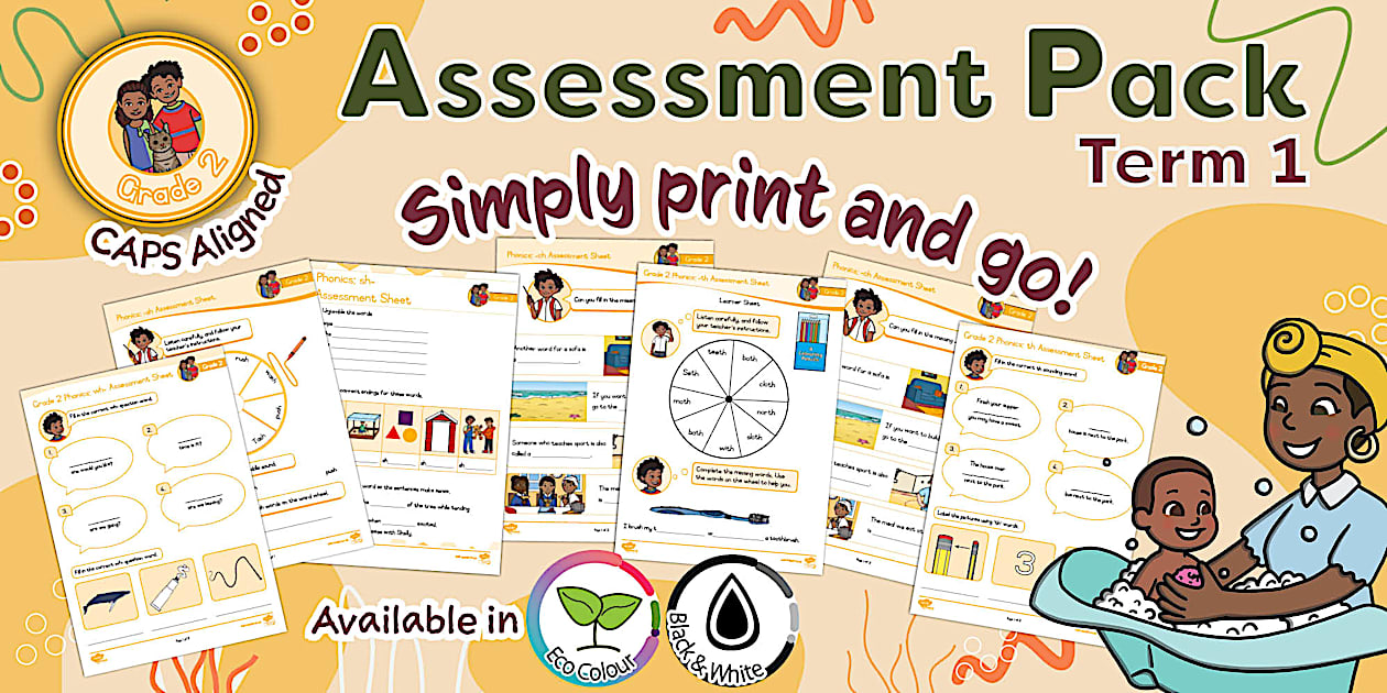 Grade 2 Phonics - Term 1 - Termly Assessment - Activity Pack (CAPS Aligned)