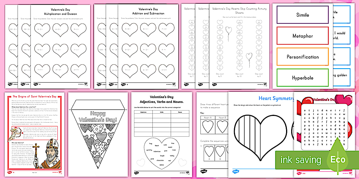 Valentine's Day Grades 3-5 Printable Resource Pack