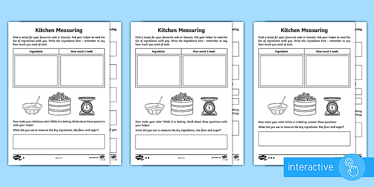 Maths Measurements: In the Kitchen (Ages 6 - 7) - Twinkl