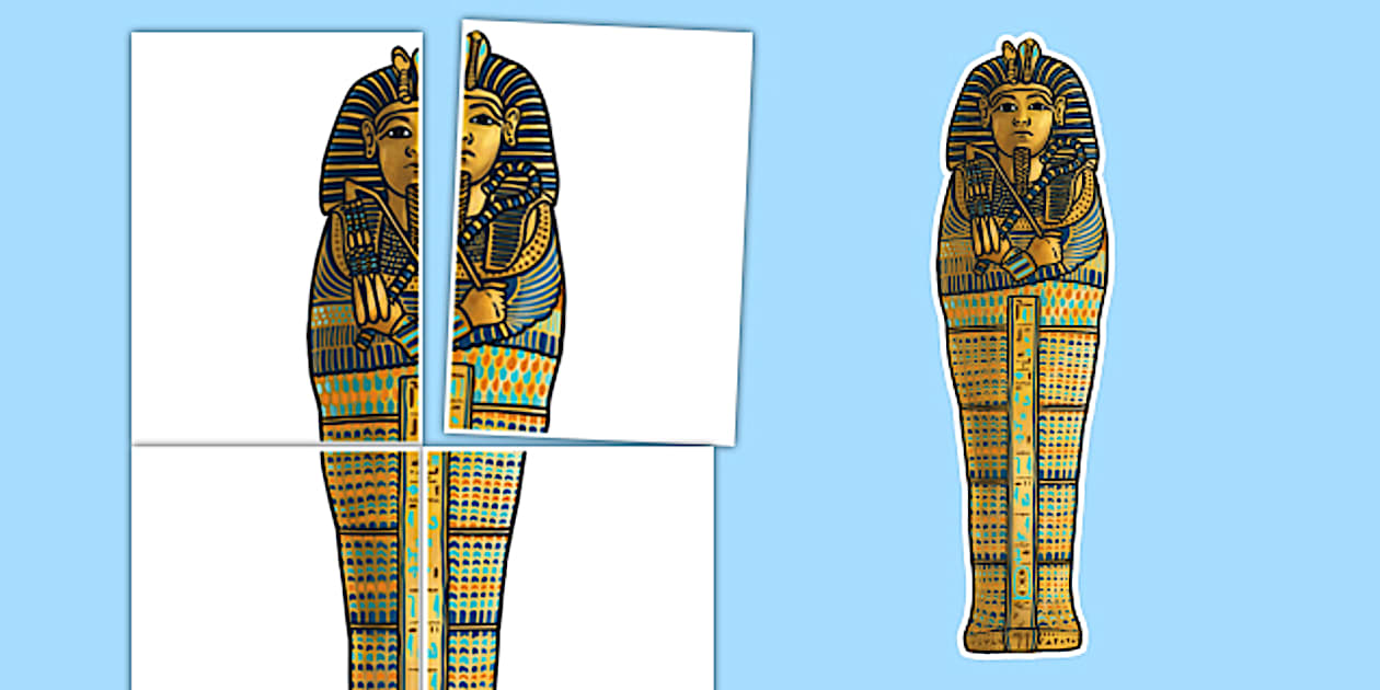 Large A2 Sarcophagus Display Cut Out Ancient Egypt - Twinkl