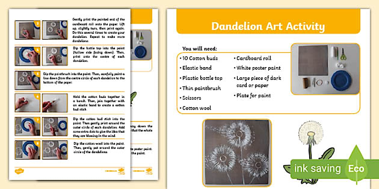 Dandelion Art Activity - Craft - Primary Resources - Twinkl