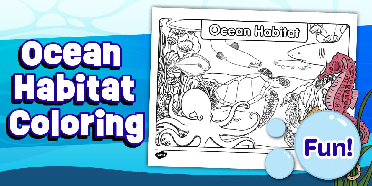 Ocean Habitat Coloring Page