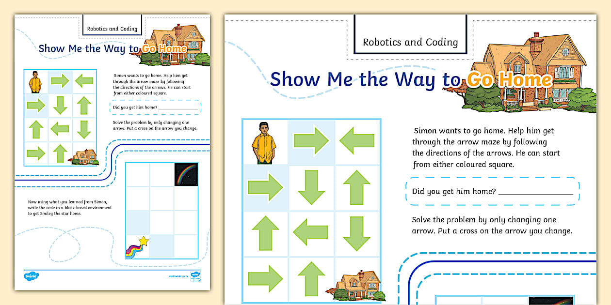 Robotics and Coding - Show Me the Way to go Home. - Twinkl