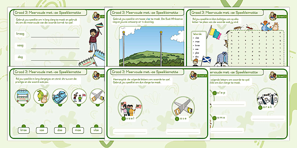Graad 3 Meervoude ae Speelkleimatte (teacher made) - Twinkl