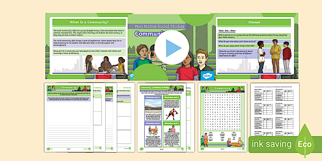 Non Native Social Studies: Community Year 3 Lesson Pack 5