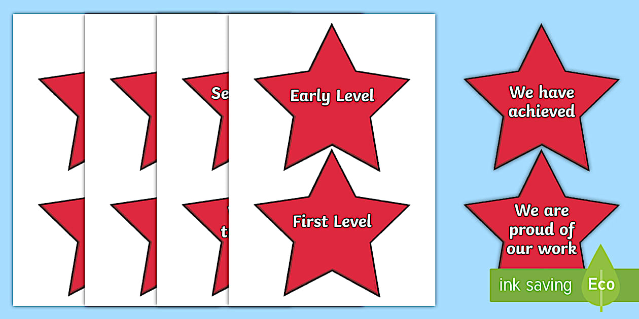 Editable CfE Whole School Star Writer Motivational Star Display Cut-Outs