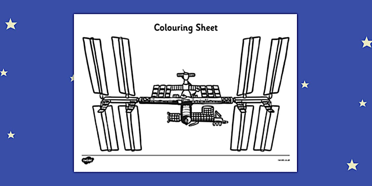 Tim Peake International Space Centre Colouring Sheet