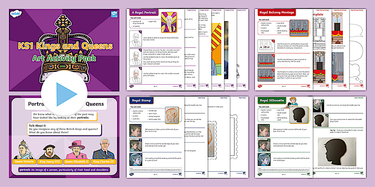 KS1 Kings and Queens: Art Project Pack (teacher made)