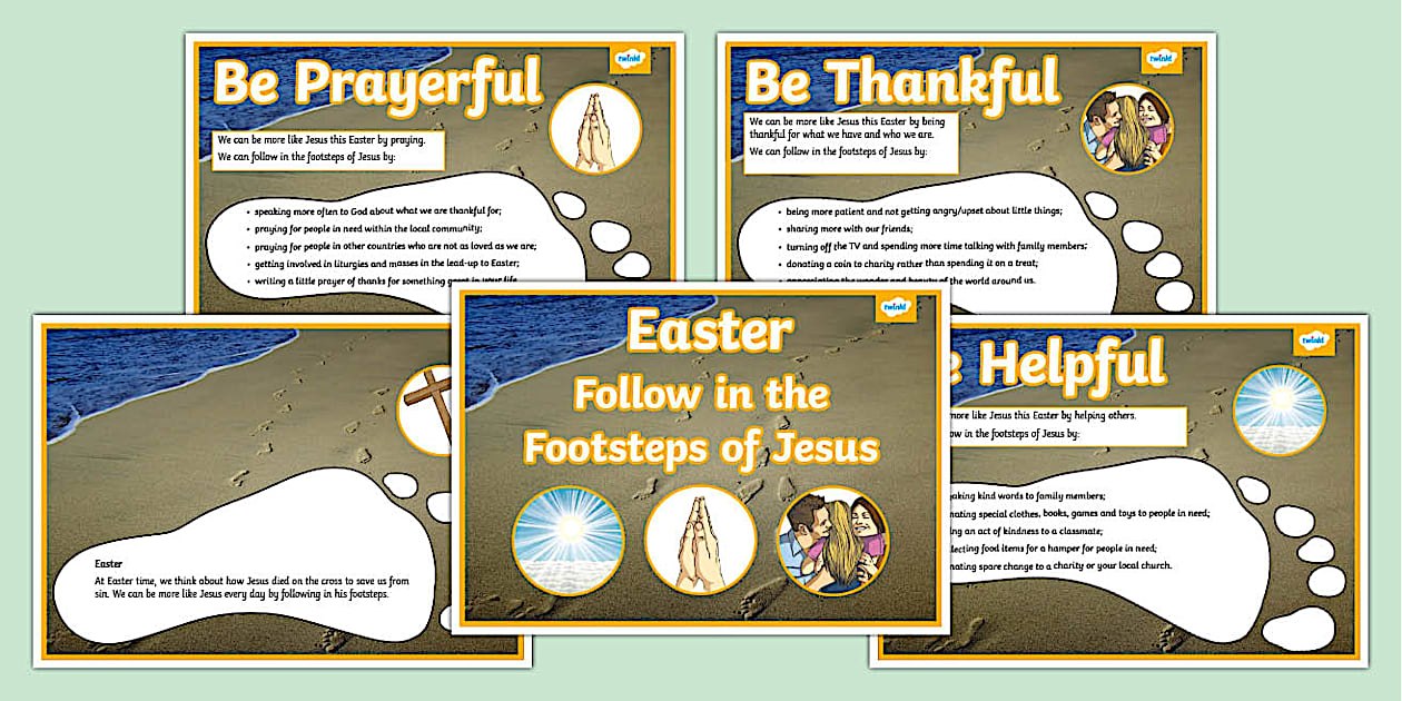 Easter - Follow in the Footsteps of Jesus Display Posters