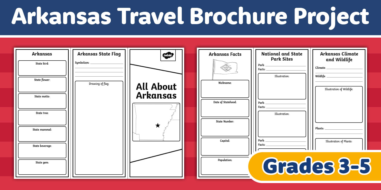 All About Arkansas Brochure Project for 3rd-5th Grade