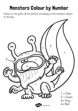 Monsters Colour by Number (teacher made)