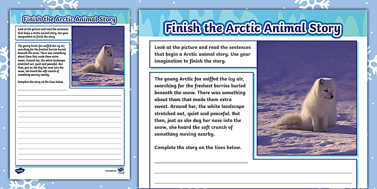 Finish the Arctic Animal Story Writing Template - Twinkl