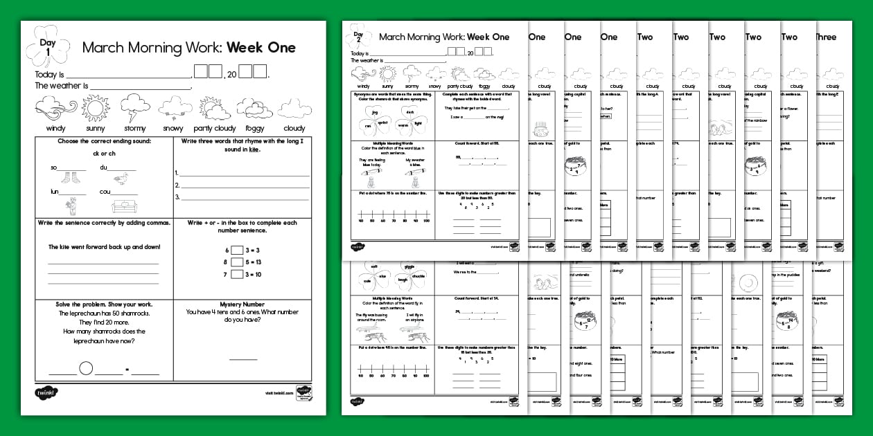 March Morning Work | Classroom Management | Twinkl USA