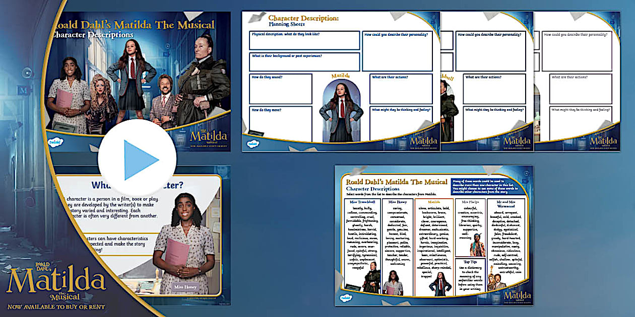 FREE! - Matilda Character Description Pack | Matilda The Musical