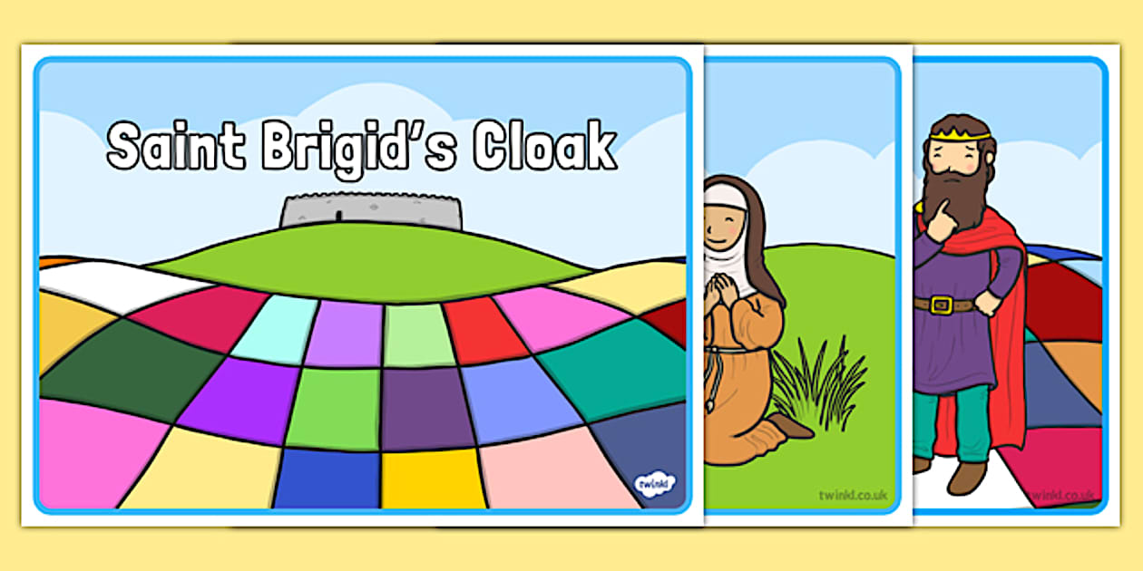 Editable Saint Brigid's Cloak Story Sequencing - Twinkl