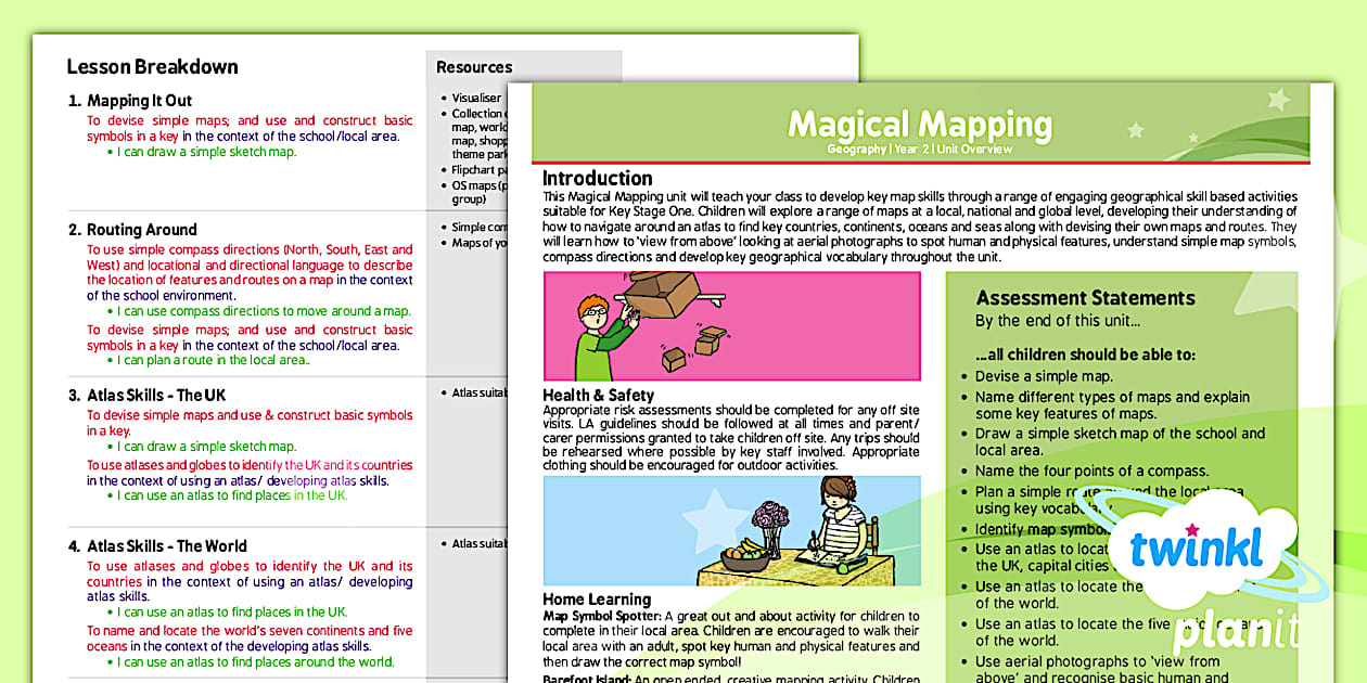 Geography: Magical Mapping Year 2 Planning Overview - Twinkl