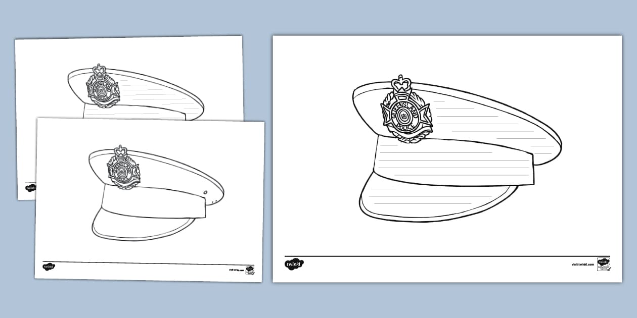 Police Hat Writing Template (teacher made) - Twinkl