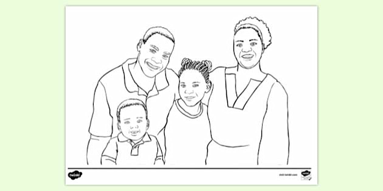 Parents and Siblings Colouring | Colouring Sheet - Twinkl