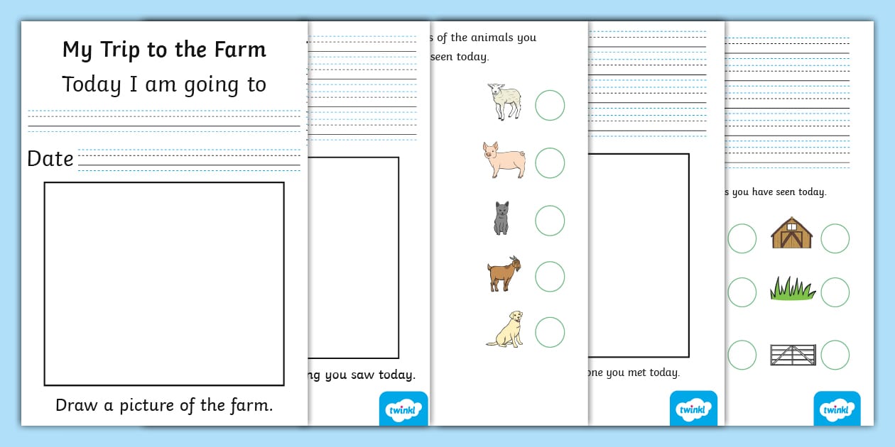 My Trip to the Farm Booklet - EYFS Farm Trip - Twinkl